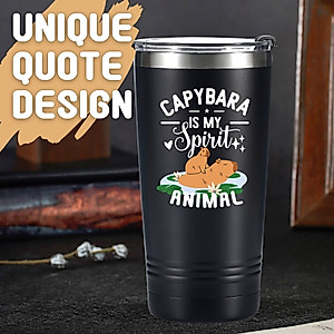Capybara Is My Spirit Animal - Onebttle Stainless Steel Tumbler 20OZ Black - Gifts for Girls, Women, Capybara Lovers