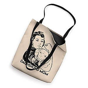 Dachshund Mom Cute Strong Rosie The Riveter Dog Lover Gift Tote Bag