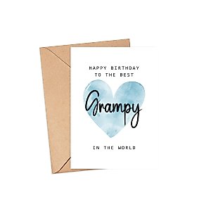 MoltDesigns Happy Birthday To The Best Grampy In The World Card - Grampy Birthday Card - Grampy Card - Father's Day Gift - Happy Birthday Card