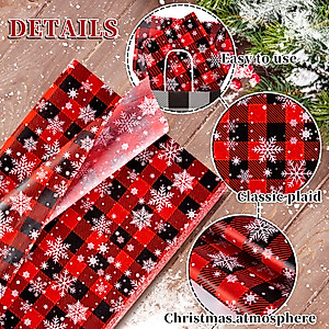 Whaline 120 Sheet Christmas Buffalo Plaid Tissue Paper Winter Red Black Plaids Snowflake Tissue Paper Xmas Wrapping Paper Rustic Art Craft Paper for Christmas Winter Party Craft Gift Wrapping