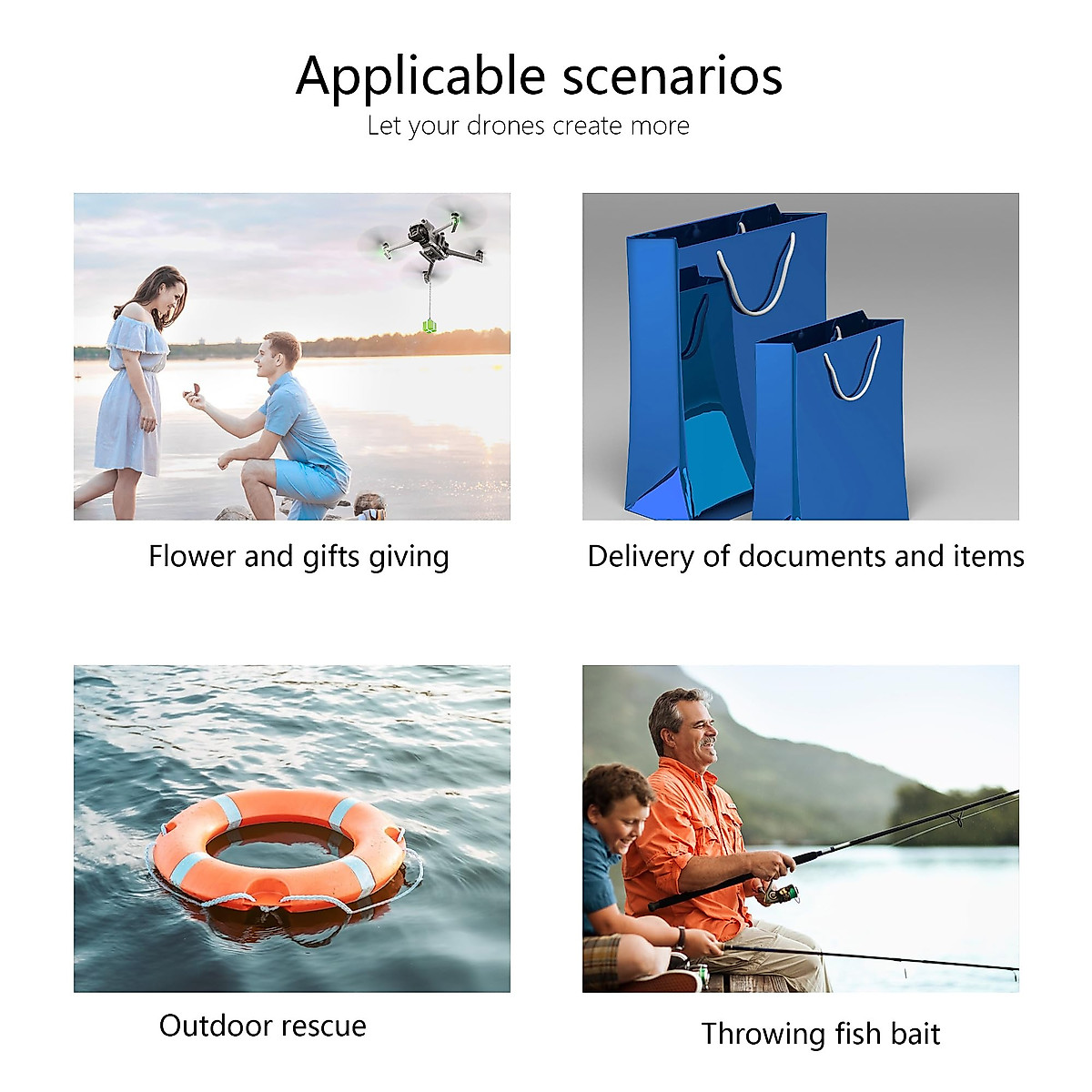 Mavic 3 Pro Airdrop System, Transport Release with Landing Gear Wedding Ring Thrower Fishing Bait Clip Delivery Advertising Rescue Kit for DJI Mavic 3 /Mavic 3 Pro/Mavic 3 Classic /Mavic 3 Pro Cine