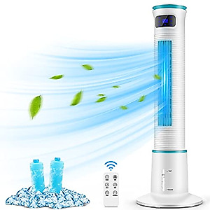 Evaporative Air Cooler - COMFYHOME 3-in-1 Portable Air Conditioner, 4 Modes Cooling Fan, 20Ft Remote & 15H Timer, Quiet Evaporative Cooler, 70° Oscillation,1-Gal Water Tank Room Cooler for Home Office