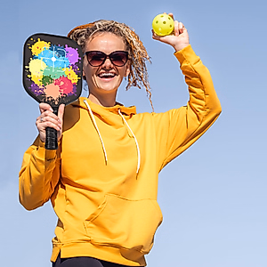 USAPA Approved Pickleball Paddles Set of 2, Cute Design Fiberglass Surface Pickleball Paddles Set, 4 Pickleball Balls, & Carry Bag, Pickle Ball Paddle Gifts for Beginners & Pros