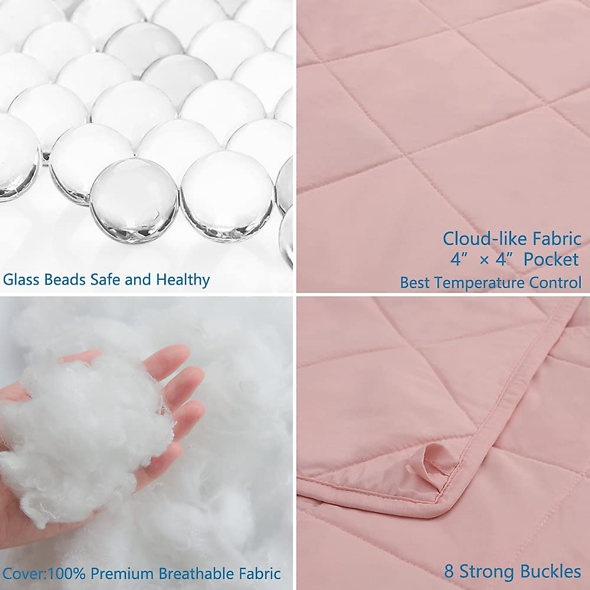 NexHome Weighted Blanket Kids 5lbs, 36x48 inches Toddler Heavy Blanket, Warming and Cooling Weighted Blanket for Boys and Girls, 100% Soft and Breathable Kids Weighted Blanket, Pink.