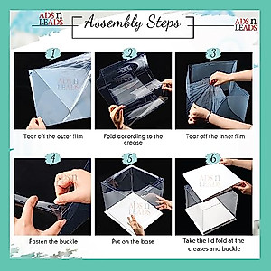 2 Pcs Clear Square Tall Transparent clear cake box -Bakery boxes for Tall Cake Box for cake with long toppers ,Pastries, Chocolates, Cookies, Pie, Birthday Party Containers, Wedding, Valentine's Day