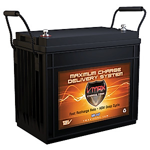 VMAX MR147-155 12V 155Ah AGM Deep Cycle Marine Battery for Minn Kota Pontoon 55 Hand Control 12V 55lb Trolling Motor