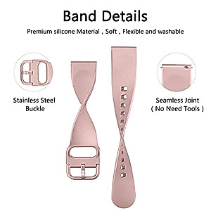 Meliya Bands for Amazfit GTR 4 / GTR 3 Pro / GTR 3 / GTR 2e / GTR 2 / GTR 47mm, 22mm Quick Release Soft Silicone Sport Replacement Watch Strap for Amazfit GTR 4 / GTR 3 Pro / GTR 3 / GTR 2e / GTR 2 Smart Watch Women Men (Rose Gold)