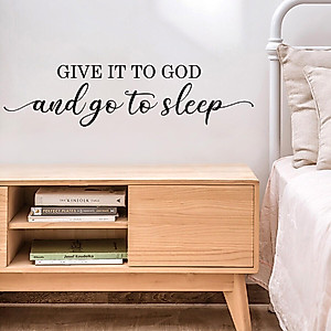 Give it to God and Go to Sleep Sign - Bedroom Wall Decor Above Bed, Christian Biblical Wall Decor Decals Over The Bed Wall Decor for Bedroom 48''×11'' Large Wall Art for Bedroom Picture Decals
