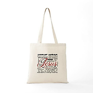 CafePress The Name Of Jesus Tote Bag Natural Canvas Tote Bag, Reusable Shopping Bag