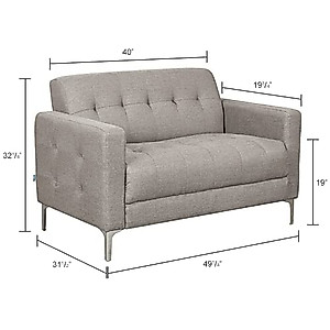 Global Industrial Fabric Upholstered Loveseat, 49-1/4"W, Tan