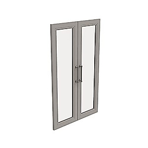 ClosetMaid Modular Storage Pair Set, 2 Glass Pane Doors, Wood Closet Organizer Shaker Style, Add On Accessory for Shelf Units, Taupe, Kit