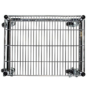 18 inch. x 24 inch. x 14 inch. Chrome Mobile Dunnage Rack Kit with Tubular Frame - 600 lb. Heavy Duty Shelving Organizer. Garage Organization Shelf Metal Adjustable Shelves Storage Rack with Wheels