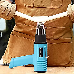 LDK Heat Gun 1200W 140℉~932℉ (60℃-500℃) Heavy Duty Hot Air Gun Kit Variable Temperature Control with 2 Temperature Settings 2 Nozzles for Crafts, Shrink Wrapping, Candle Making, Epoxy Resin