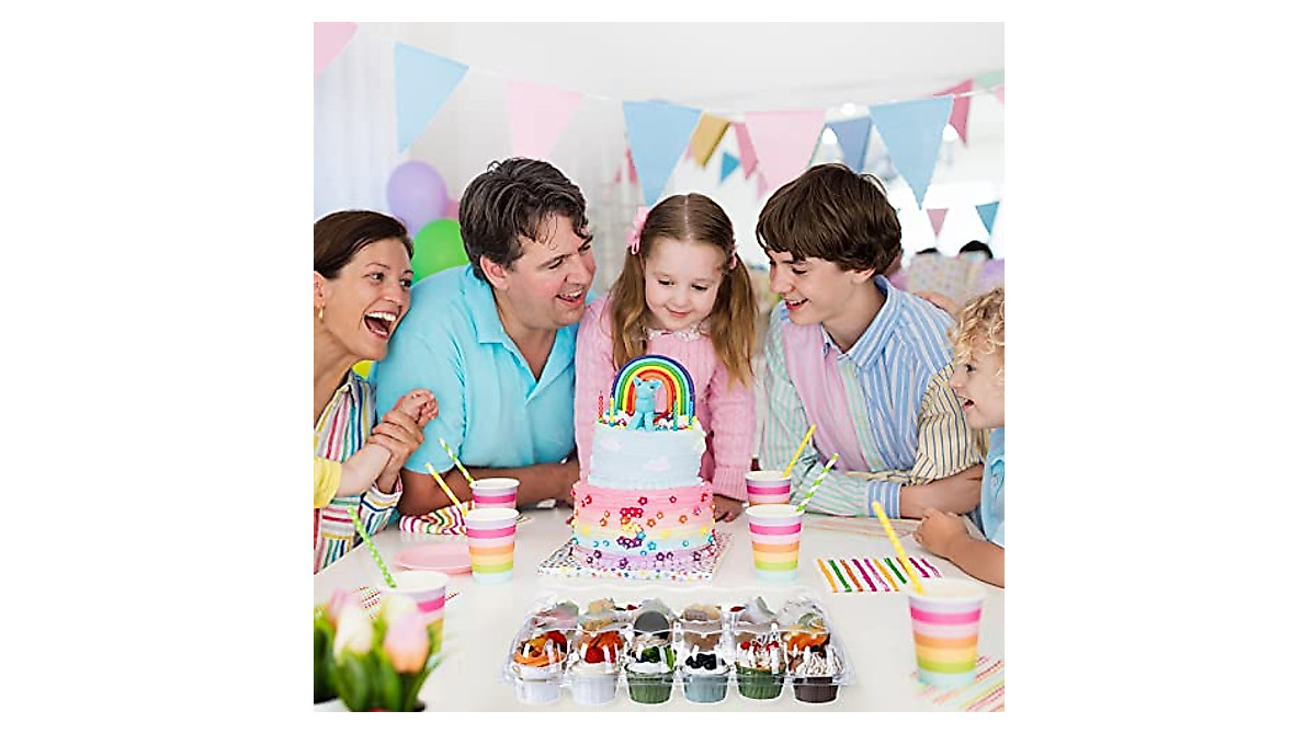 20 Sets Cupcake Containers 24 Count Stackable Clear Cupcake Boxes