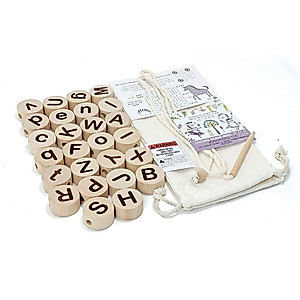 Play I Do Alphabet Lacing Beads for Toddlers - Lacing Toy to Develop Fine Motor Skills and Teach ABC