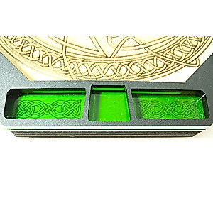 C4Labs Dice Tray~10" Octagon-Wood with Laser Etched Celtic Design ~ Emerald