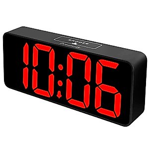 DreamSky Large Digital Alarm Clock Big Numbers for Seniors & Visually Impaired, 9 Inches Electric Clocks for Bedroom, Jumbo Display Fully Dimmable Brightness, USB Ports, Adjustable Alarm Volume