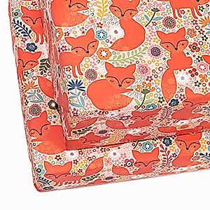 CENTRAL 23 Fall Wrapping Paper - Foxes Wrapping Paper For Birthday Thanksgiving Christmas - 6 Sheets Of Cute Orange Wrap For Women Men Kids - For Birthdays New Baby - Comes With Stickers