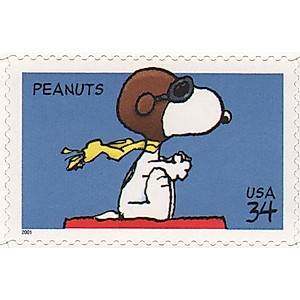 PEANUTS ~ SNOOPY ~ RED BARON ~ CHARLES SCHULZ #3507 Block of 6 x 34¢ US Postage Stamps