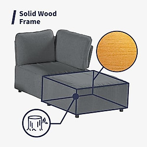 ZAFLY Modular Sectional Sofa Couch, U/L Shaped Couch with Oversized Seats, Ottoman, Convertible Modern Linen Fabric Reversible Chaise, Sofa Sleeper for Living Room, Apartment 120.4" W (Deep Gray)