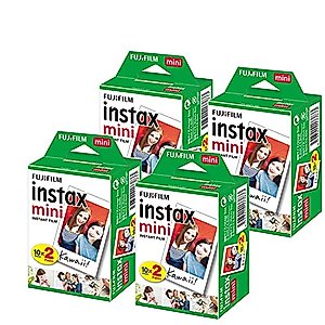 Fujifilm Instax Mini Instant Film White 80 Sheets Color Photo Paper for Fuji Mini 9, Mini 8, Mini 7s, Mini 8+, Mini 70, Mini 90, Share Printer SP-2, SP-1, Polariod 300 Cameras