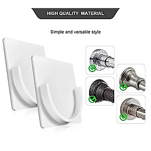 LADYMOON Adhesive Shower Curtain Rod Holder No Drilling,Set of 4,Curtain Rod Bracket Also Be Used of Shower Rods for Bathroom(Rod Not Included)