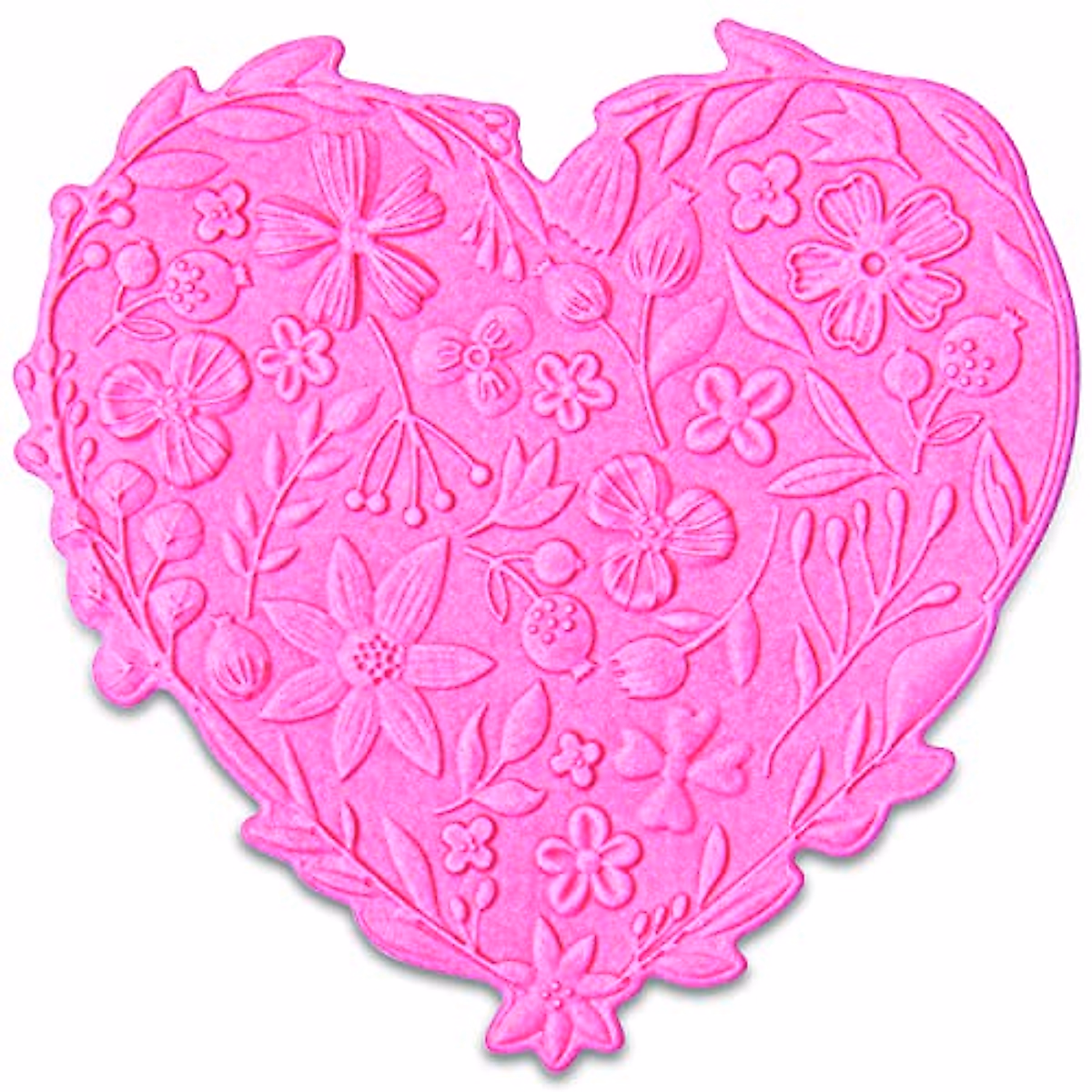 Sizzix 3-D Impresslits Embossing Folder Floral Heart by Kath Breen, 665743, Multicolor