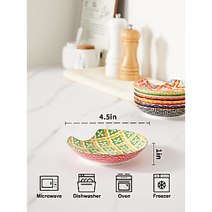 Metahom Ceramic Spoon Rest, Spoon Holder for Kitchen Counter, Utensil Rest Holder for Stove Top, Ladle, Spatula, Set of 6, Dishwasher Safe, 4.5 inch, Vibrant Color