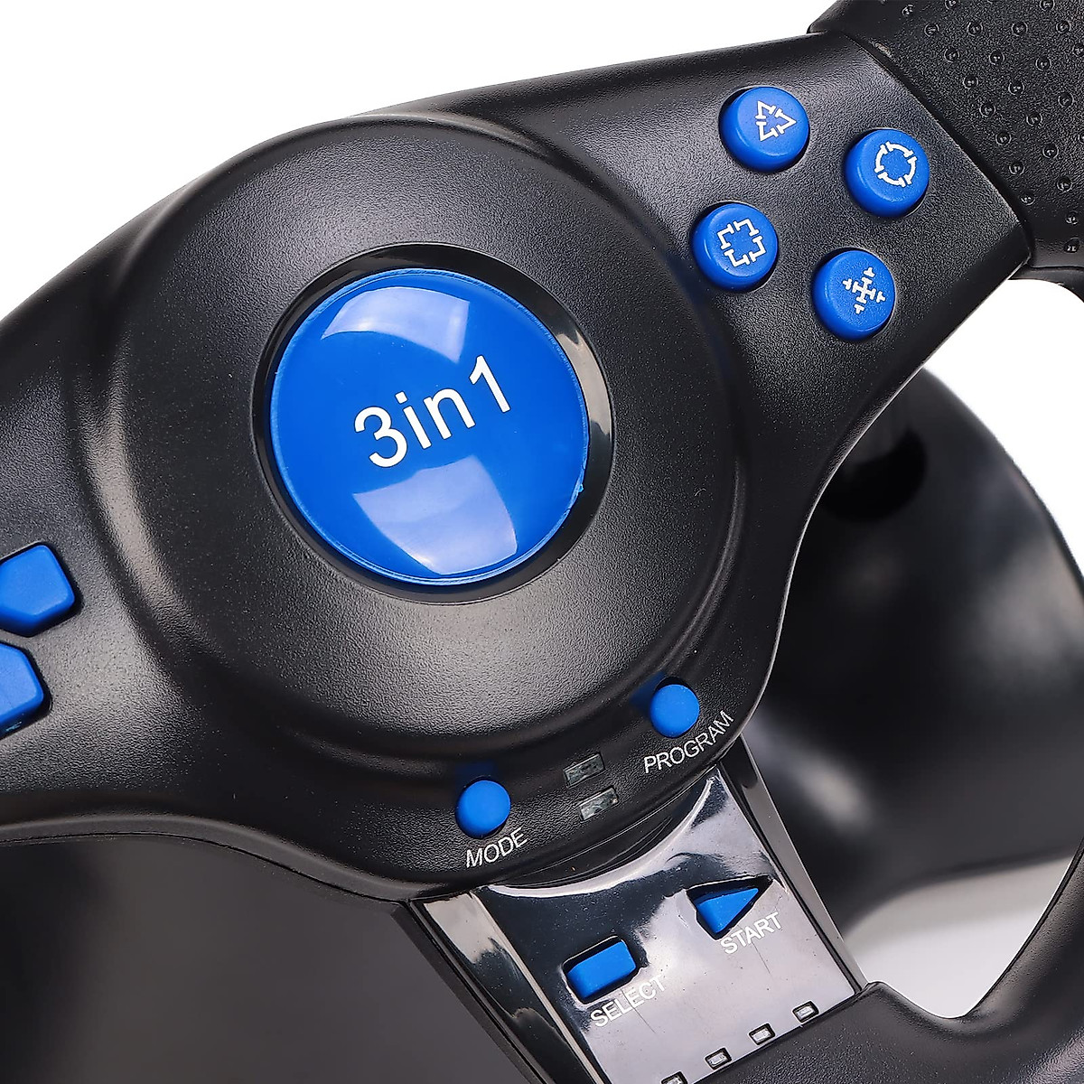 Racing Steering Wheel Driving Wheel, Gaming Steering Wheel 180 Degree Rotation with Floor Pedals for PC