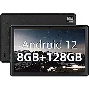 SGIN 10 Inches Tablet, 8GB RAM 128GB ROM Android 12 Tablets with 256GB Expand, 8 Core Processor Android Tablets, 1920*1200 IPS HD, 6000mAh , 2.4G/5G WiFi Bluetooth 5.0, GPS, 5MP+8MP Dual Camera, Black