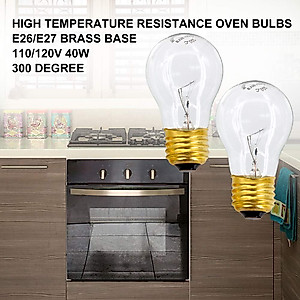 haraqi 120 Volt A15 40 Watt Light Bulbs,Appliance Bulbs with Medium Base,Refrigerator Bulb Clear Ceiling Fan Bulbs