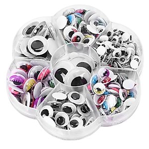 255PCS Wiggle Googly Eyes Self Adhesive Wiggle Eyes Halloween Horror Props for Halloween Accessories