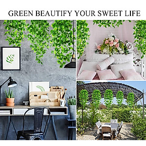 Ouddy 4Pcs Artificial Hanging Plants 3.6ft Fake Ivy Vines, Fake Hanging Plants Artificial Plants for Kitchen Garden Wedding Indoor Outdoor Decoration