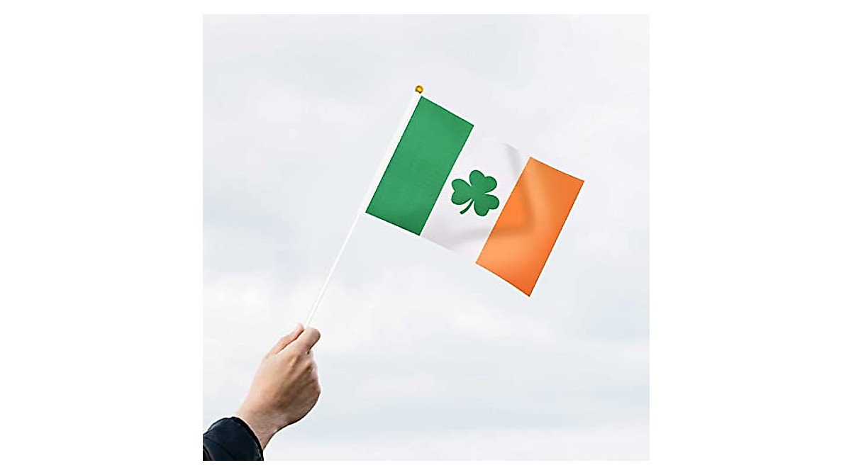 20 Pack Small Ireland Irish Shamrock Flag Stick 5'' x 8'' - Mini ...