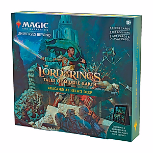 Magic: The Gathering The Lord of The Rings: Tales of Middle-earth Scene Boxes - All 4 (Aragorn at Helm’s Deep, Flight of The Witch-king, The Might of Galadriel, and Gandalf in Pelennor Fields)