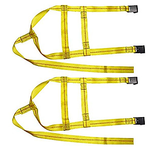 BANG4BUCK 2 Pieces 5ft Universal Adjustable Tie Down Tow Dolly Basket Straps for Demco Kar Kaddy Dollys 10,000 lb Strength with 2 Flat Hooks