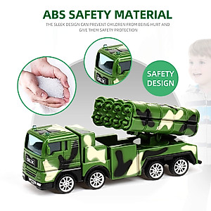 Army Toy Trucks for Boy Ages 3-5, Military Playset Includes Tank, Flatbed Trailer Transport Vehicle, Watch Tower, Missile Launcher Truck & Accessories(40PCS), Ideal Gift for 3 Year Old and Up Children