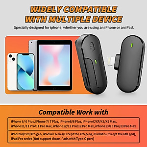 Leereel Wireless Lavalier Microphone for iPhone iPad, Plug-Play Mini Lapel Mic with 700mAh Charging Case, Video Recording Clip on Mic for Tiktok YouTube Live Stream - Noise Reduction, Auto Sync