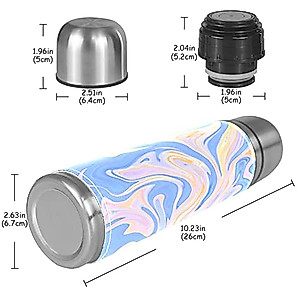 Stainless Steel Leather Vacuum Insulated Mug Abstract Texture Thermos Water Bottle for Hot and Cold Drinks Kids Adults 16 Oz