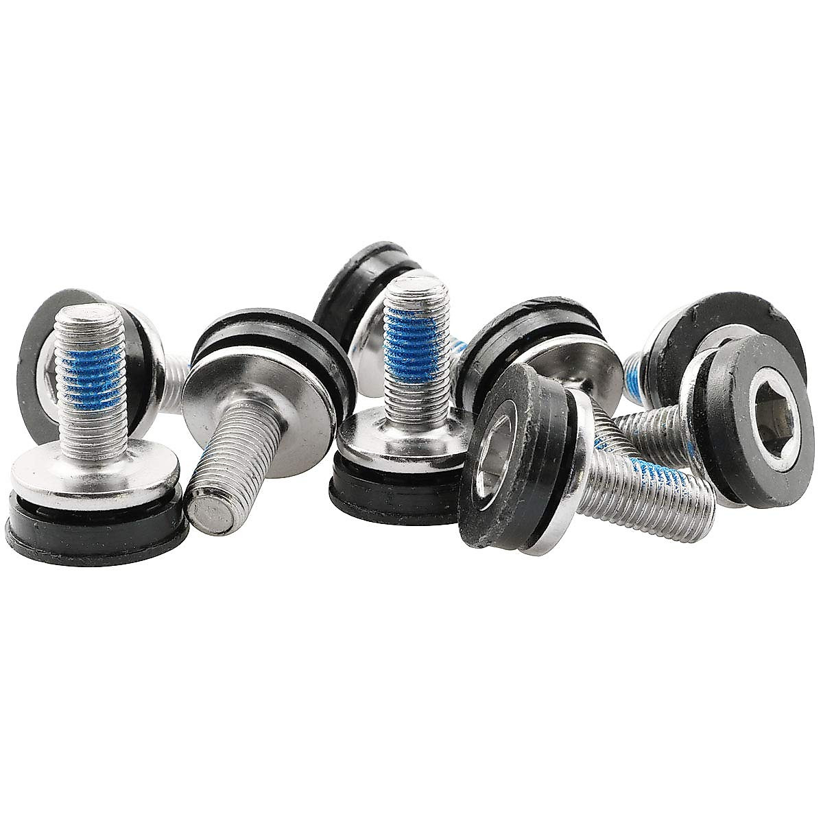 PSCCO 8PCS Bicycle Square Hole Central Axis Crankset Bottom Bracket Waterproof Screws Bicycle Crank Screws Hex Crank Arm Fixing Bolts