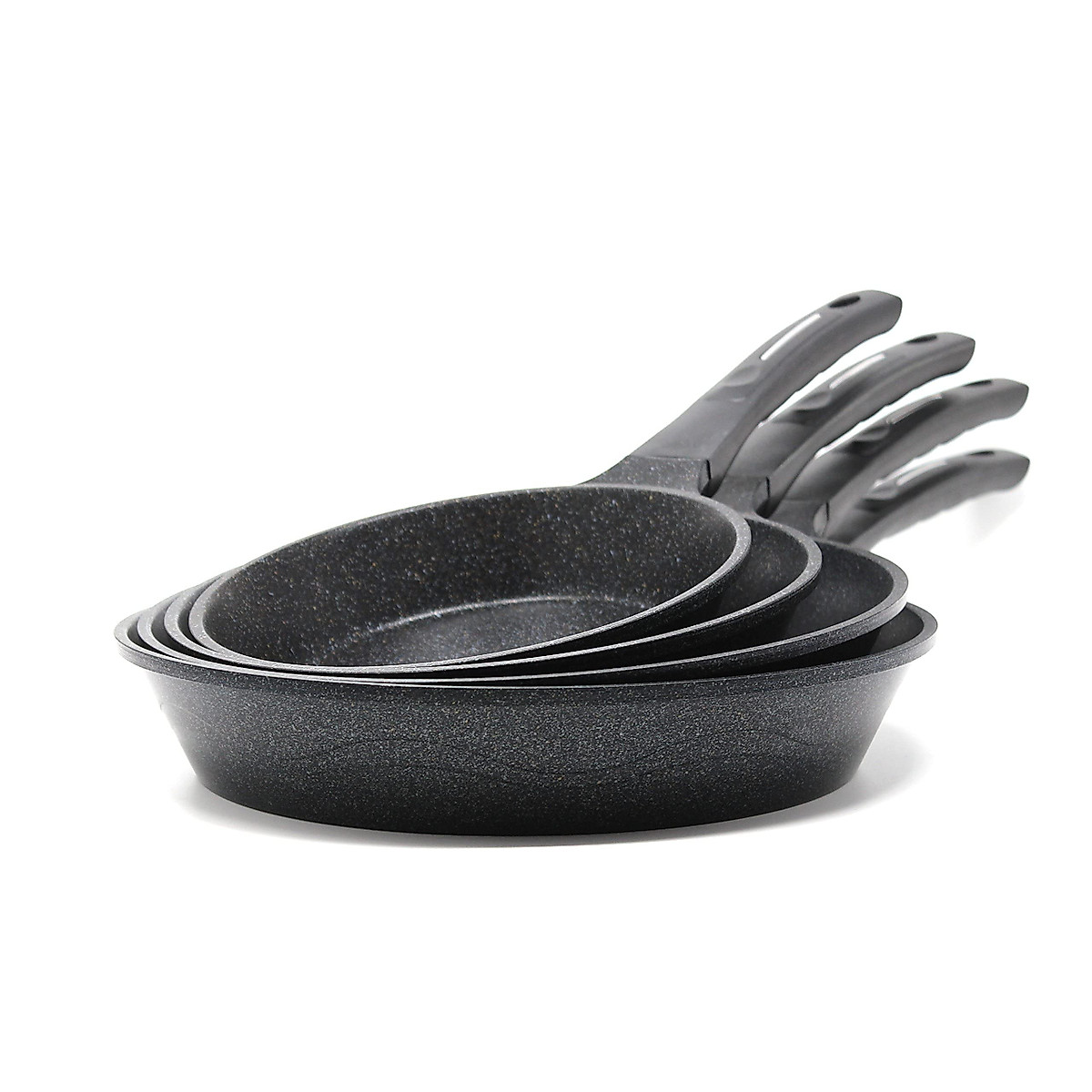 Concord 4 Pc Marble Coated Nonstick Cast Aluminum Fry Pan Skillet Set 4 Sizes. Induction Compatible. Made in Korea