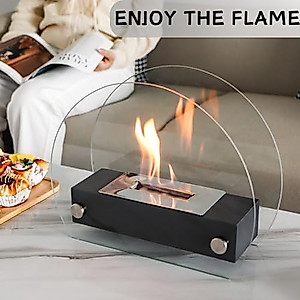 NEWIMAGE Tabletop Fire Pit, Fire Bowl 13.5" L Portable Tabletop Fireplace Clean Burning Bio Ethanol Ventless Fireplace for Indoor Outdoor Patio Parties Events