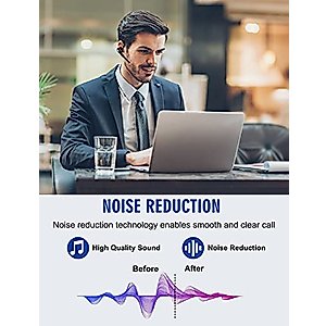 DECHOYECHO Bluetooth Headset V5.1, Wireless Headset with Battery Display Charging Case, Bluetooth Earpiece with Noise Canceling Mic for Driving, Office, Business, Compatible with Cell Phone and PC