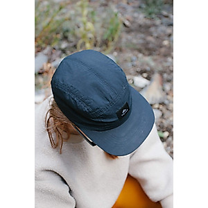 Tillak Wallowa Camp Hat, Lightweight Nylon 5 Panel Cap with Snap Closure (Midnight Blue)