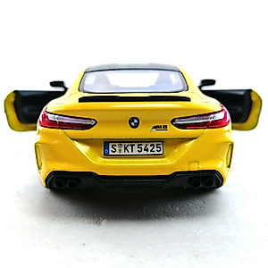 KiNSMART BMW M8 Competition Coupe Yellow 5" 1:36 Scale Die Cast Metal Model Toy Car w/Pullback Action