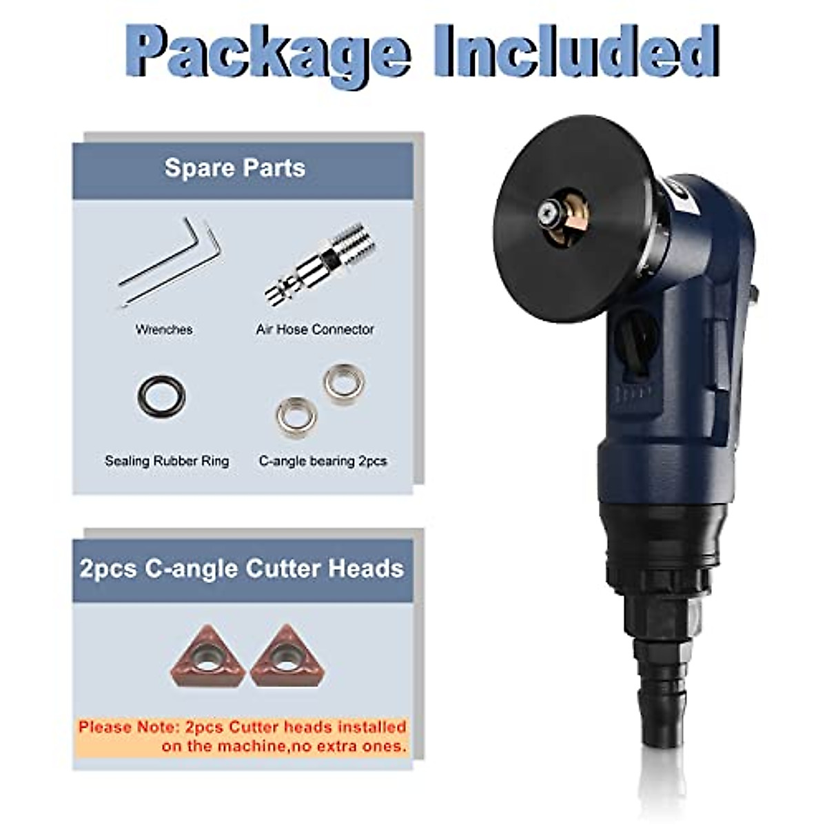 Mini Pneumatic Chamfering Machine,Air Chamfer Tool for Chamfering Metal 45 degree Arc Corner Beveling Trimming Deburring Machine (Blue)