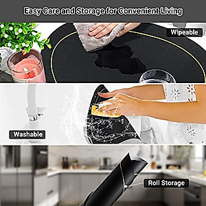 Placemats Double-Sided Leather Placemat Indoor Outdoor Table Mats Set of 6 with Coasters Heat Resistant Waterproof Oil-Proof Washable Wipeable Place Mats for Kitchen Dining Patio Table Decor