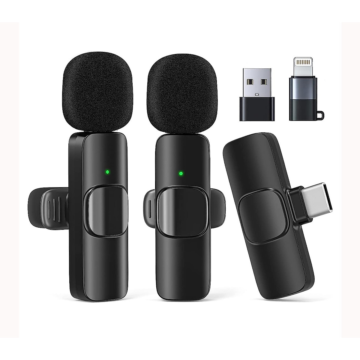 Z Innovations Wireless Lavalier Microphone, Dual Omnidirectional, Plug-and-Play, Compatible with iOS and Android, Ideal for Vlogging, Live Streaming, Interviewing, and Recording