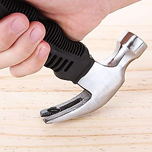 8 OZ Stubby Claw Hammer, 4 Pack Small Claw Hammer Mini Stubby Hammers with Soft Rubber Handle for Home Repair, DIY, Building, Woodwork, Household Work and Outdoor Camping