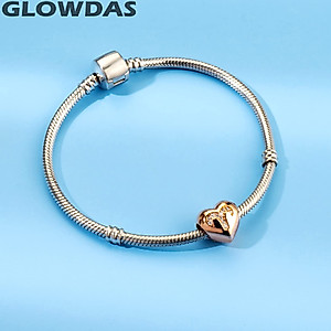 Rose Gold Aries Zodiac Sign Heart Charms fits Pandora Birthday Bracelet, 925 Sterling Silver 12 Star Constellation with Birthstone CZ Beads, Gifts for St. Patrick's Day/Easter